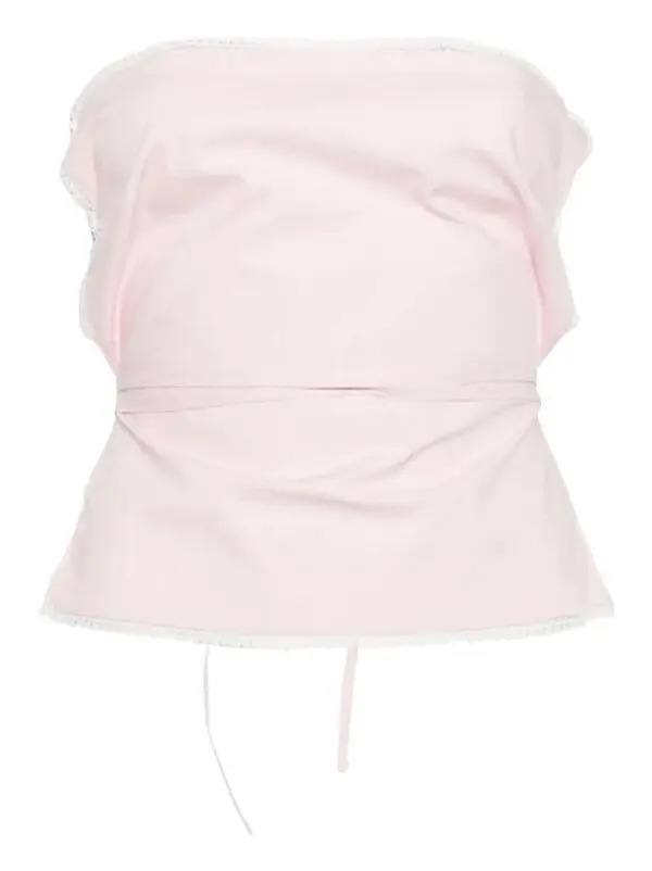 MSGM Lace-trimmed Sleeveless Top - Pink
