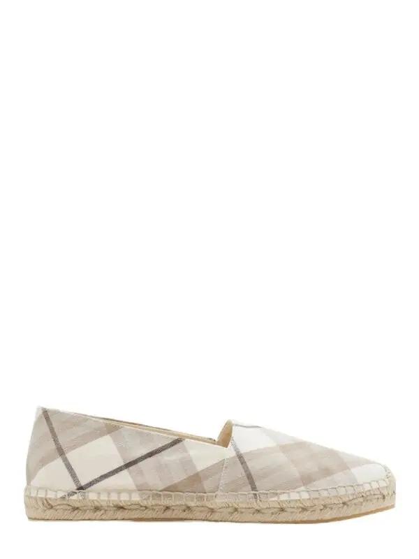 Burberry Checked Slip-on Espadrilles - Nude