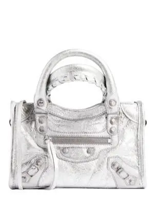 Balenciaga Le City Metallic Nano Top Handle Bag - Silver