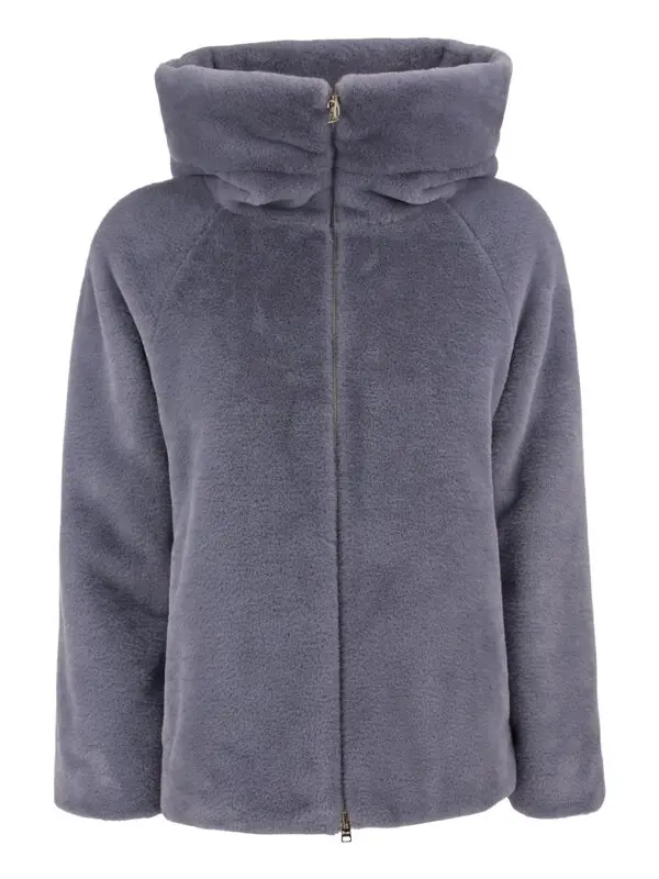 Herno Hooded Zip-up Fitted Jacket - Gray