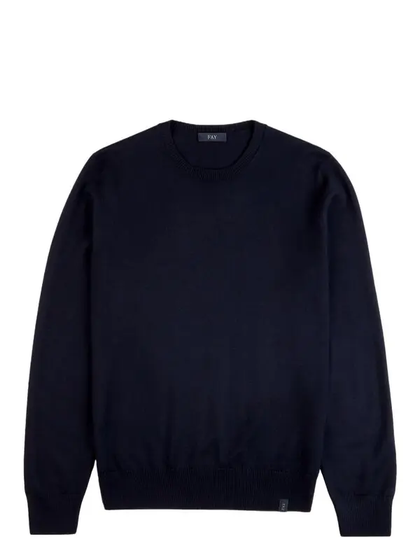 FAY Long-sleeved Round-neck Jumper - Black