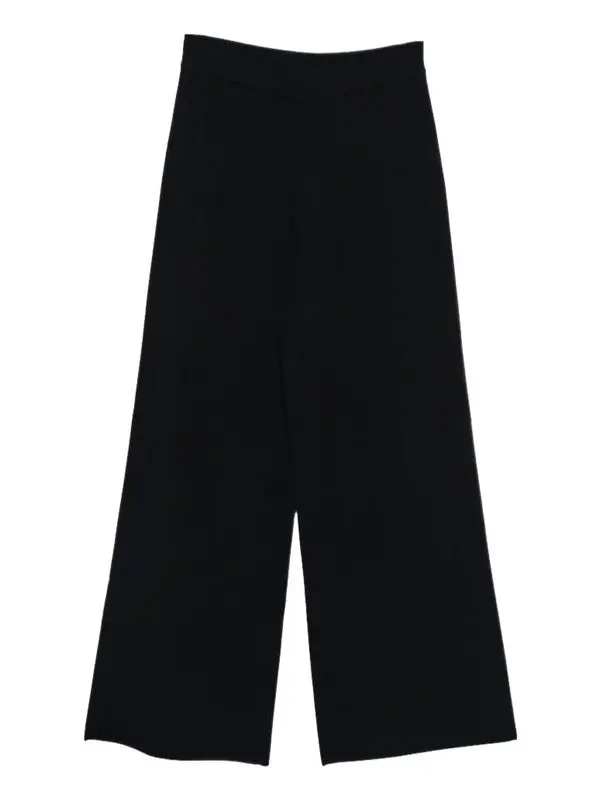 P.a.r.o.s.h Elasticated-waistband Wide-leg Trousers - Black