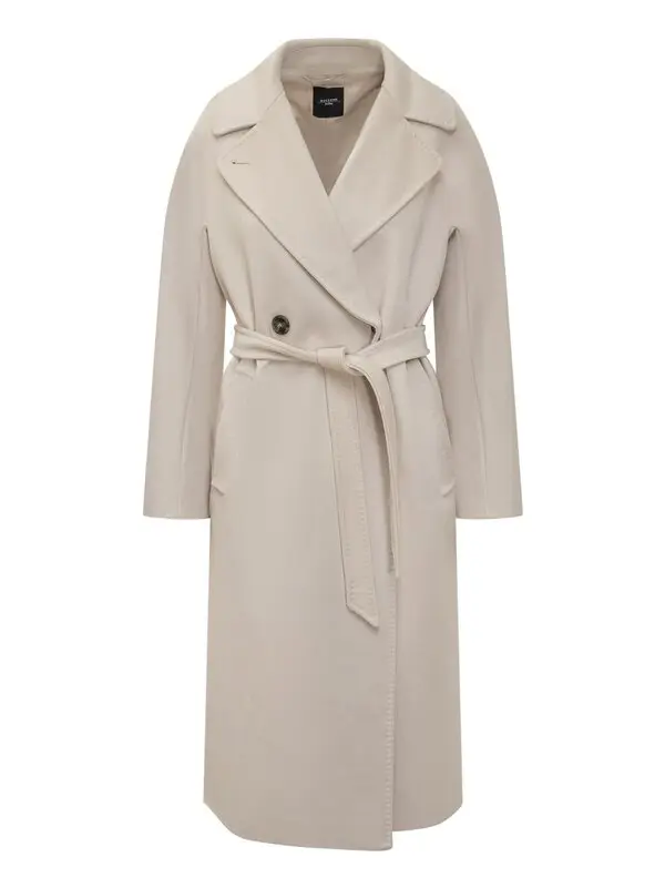 Max Mara Resina Belted Long Coat - Nude
