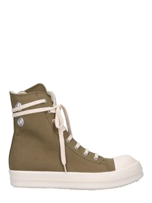 Rick Owens Eyelet-detail Canvas High-top Sneakers - Brown