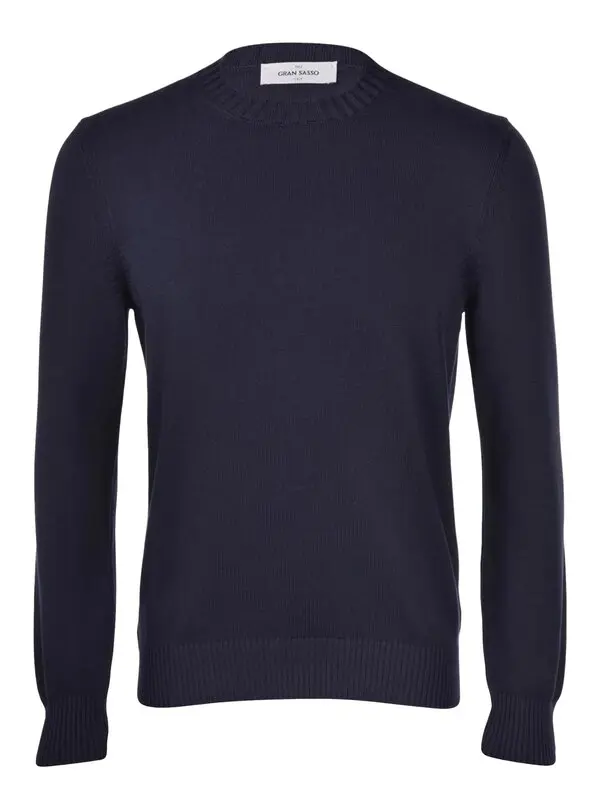 GRAN SASSO Long Sleeve Cotton Sweater - Black