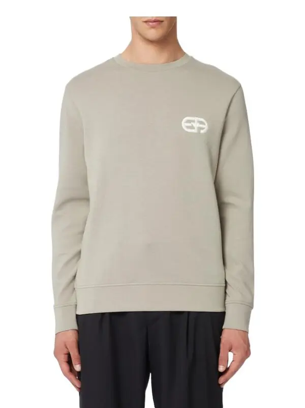 Emporio Armani Logo Patch Crewneck Sweatshirt - Gray