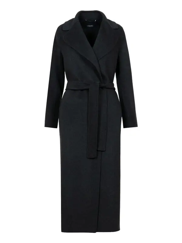 Max Mara Long Sleeved Belted Coat - Black