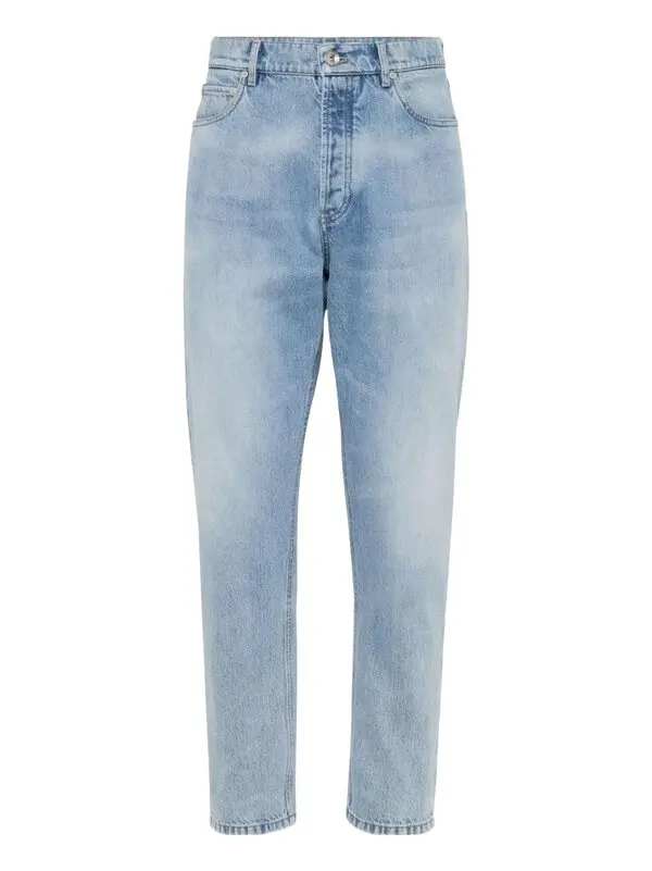 Brunello Cucinelli Logo-patch Mid-rise Jeans - Blue