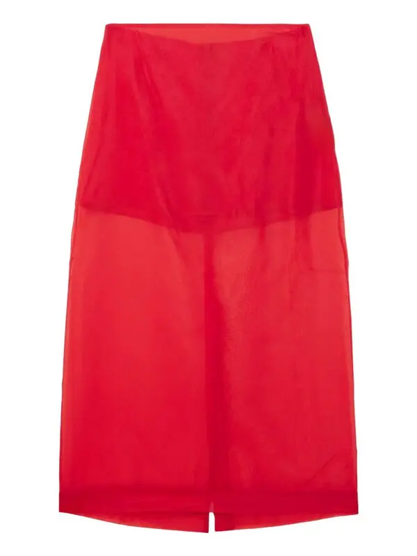 THE FRANKIE SHOP Silk-blend Organza Midi Skirt - Red