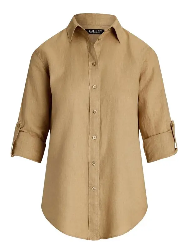 Ralph Lauren Lauren Shirt With Roll-tab Sleeves - Beige
