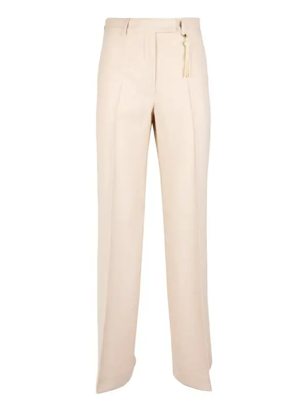 Seventy Tassel Detail Pressed Crease Trousers - Nude