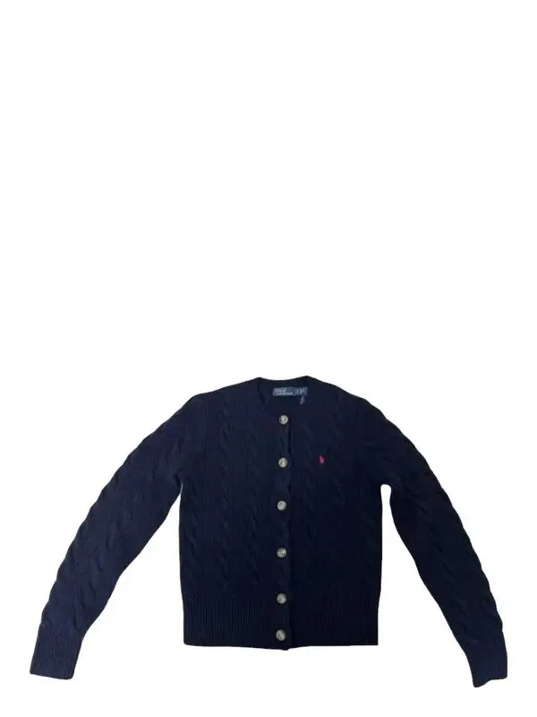 Polo Ralph Lauren Pony Embroidered Cable-knit Cardigan - Navy