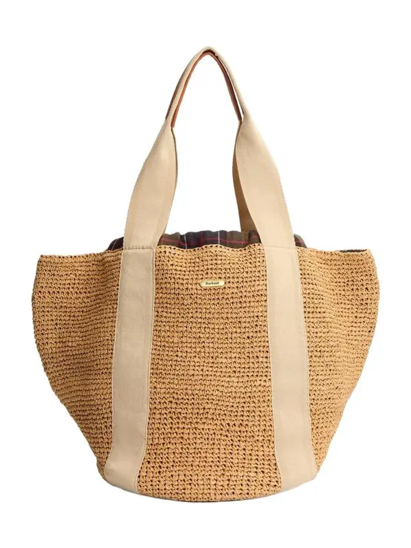 Barbour Raffia Tote Bag - Nude