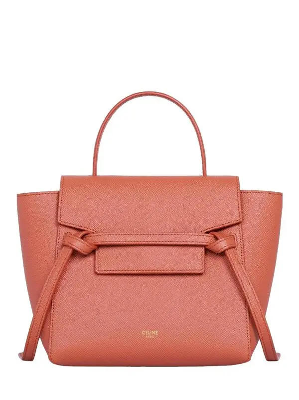 Celine Nano Belt Bag In Grained Calfskin - Red