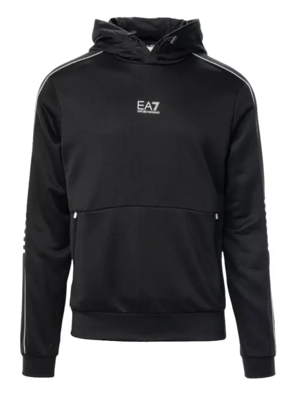 EA7 Hooded Long-sleeved Sweater - Black