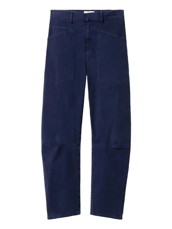 NILI LOTAN Straight Leg Casual Pants With Belt Loops - Black