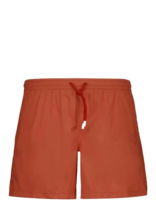 Fedeli Drawstring Waist Swim Shorts - Dark Orange