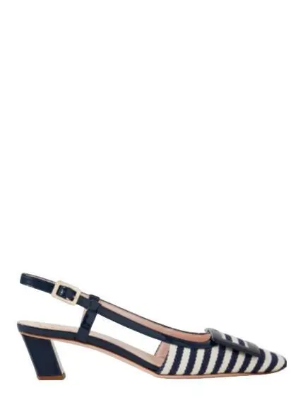 ROGER VIVIER Striped Slingback Pumps - Black