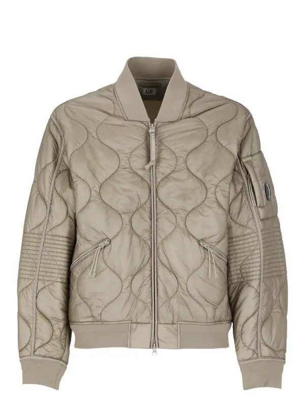 C.P. COMPANY Quilted Zip-up Bomber Jacket - Nude