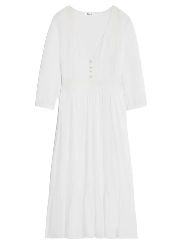 Celine Maxi Dress In Cotton Twill - White