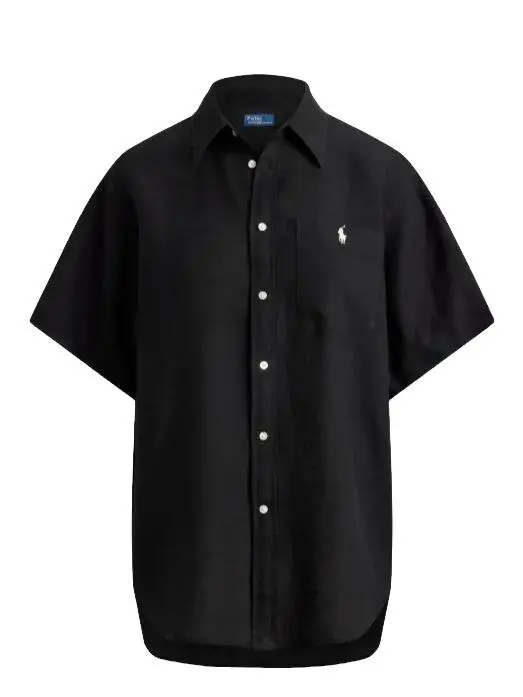 Polo Ralph Lauren Embroidered Linen Shirt - Black
