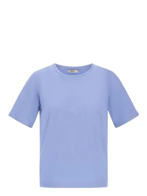 Herno Short-sleeved Round Neck T-shirt - Light Blue
