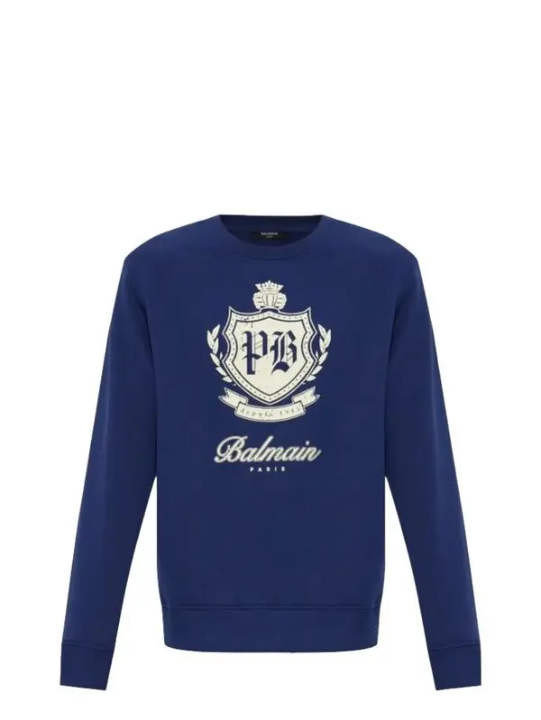 Balmain College Emblem Sweatshirt - Blue