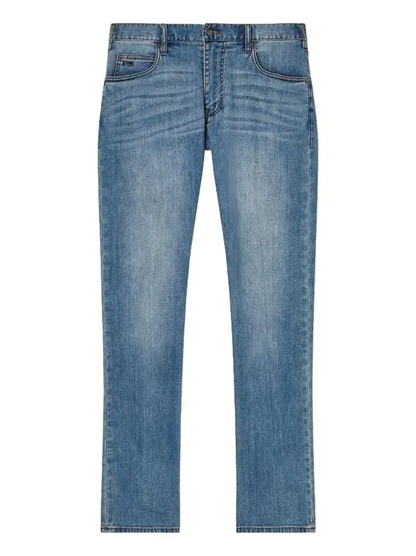Emporio Armani Faded-wash Five-pocket Jeans - Blue