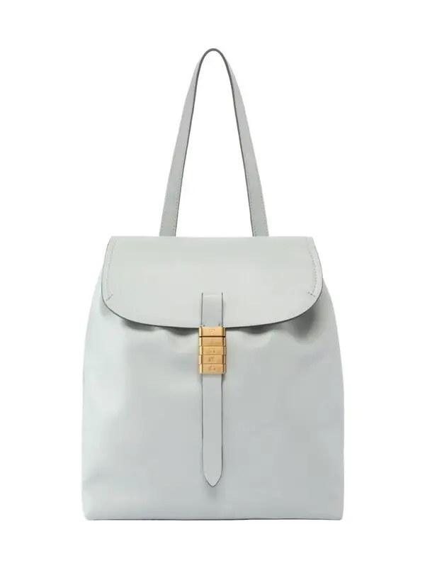 Pinko Leather Drawstring Backpack - White