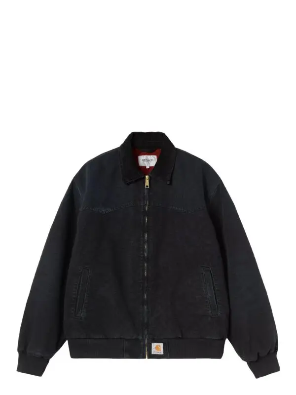 Carhartt Work In Progress Og Santa Fe Canvas Jacket - Black/black, Matte Washed