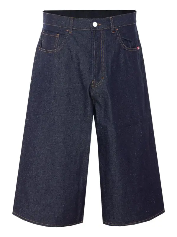 AMISH SUPPLIES Wide-leg Bermuda Jeans - Black