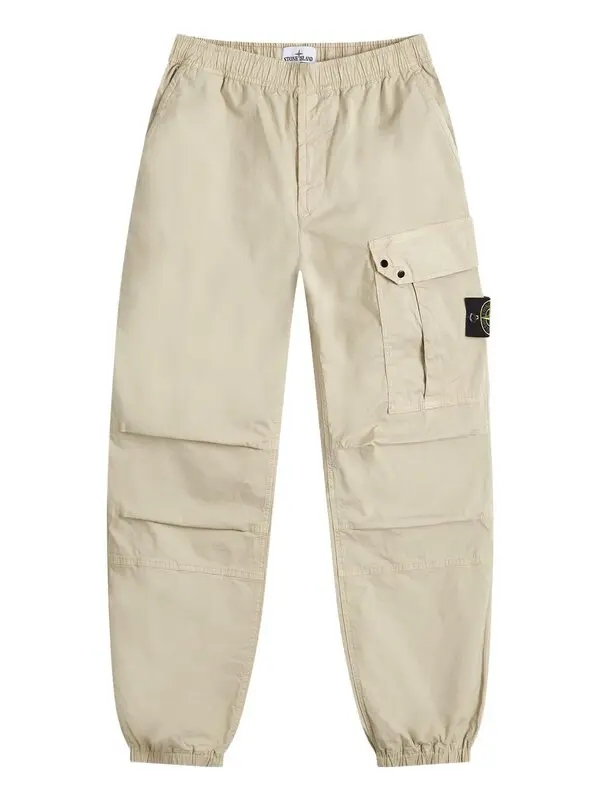 Stone Island Cotton Twill Cargo Trousers - Plaster