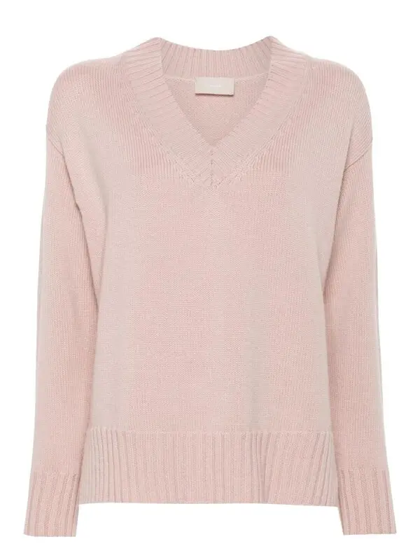 DRUMOHR V-neck Long-sleeve Sweater - Pink