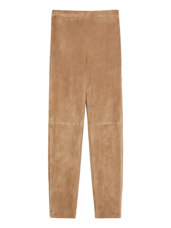 Max Mara Skinny Suede Trousers - Camel
