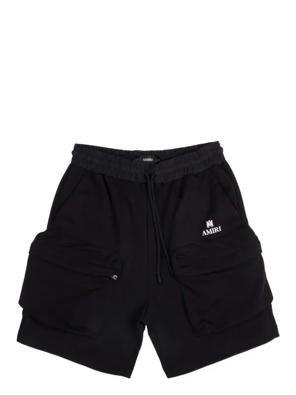 Amiri Logo Printed Cargo Track Shorts - Black