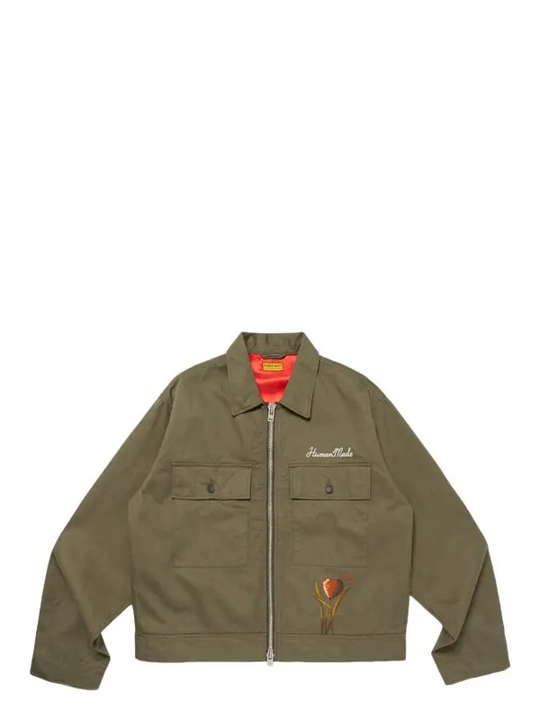 HUMAN MADE Embroidered Military Jacket - Olive Yellow