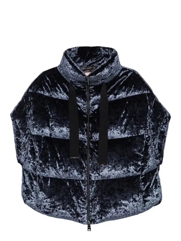 Herno Velvet Quilted Gilet - Blue