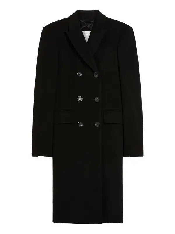 Sportmax Double-breasted Wool Coat - Black