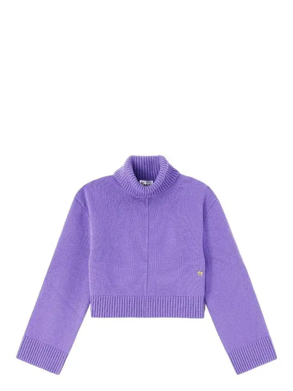 GANNI Wool Turtleneck Jumper - Passiflora