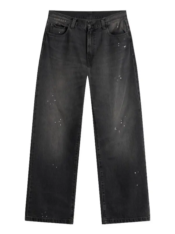 Carhartt Wip Straight Leg Paint Splatter Jeans - Black