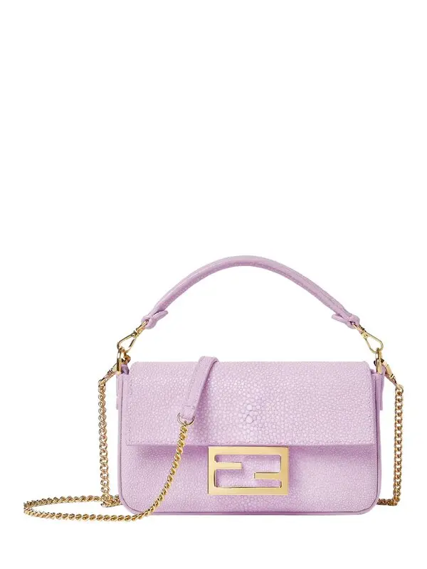 Fendi Baguette Mini Anemone Stingray Bag - Purple