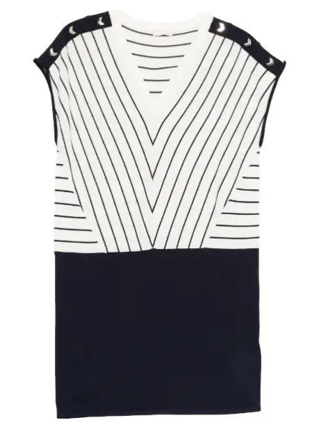 Liu Jo Striped V-neck Mini Dress - Blue