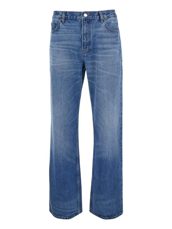 FRAME Relaxed High-waist Straight-leg Jeans - Blue