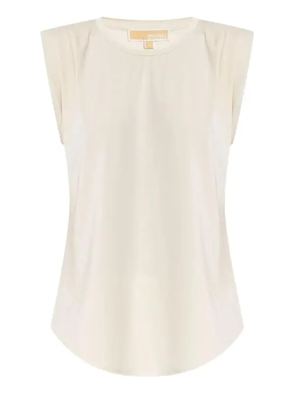 Michael Kors Padded Shoulder Top - White