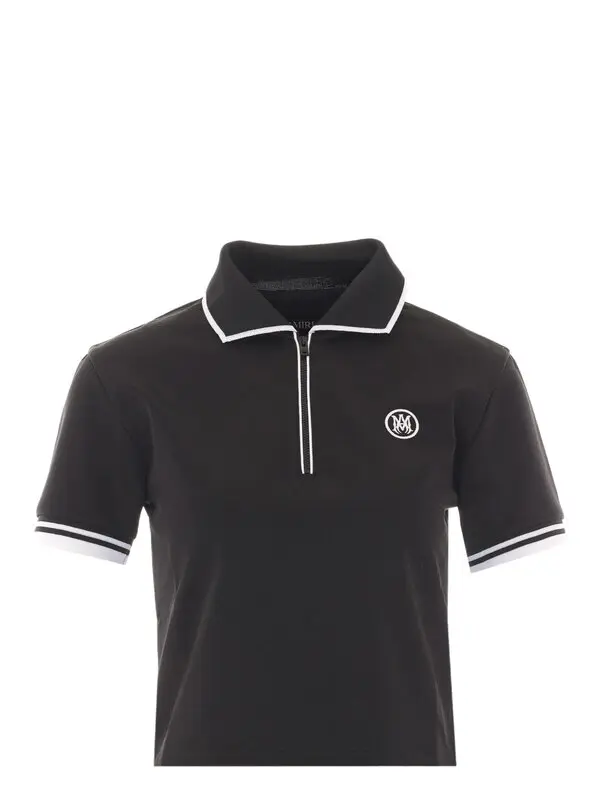 Amiri Short-sleeved Polo Shirt With Logo Detail - Black