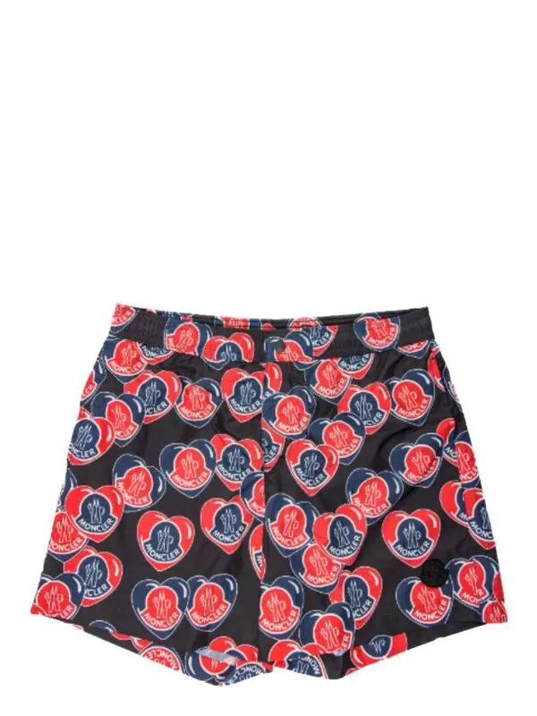 Moncler Logo Print Swim Shorts - Blue