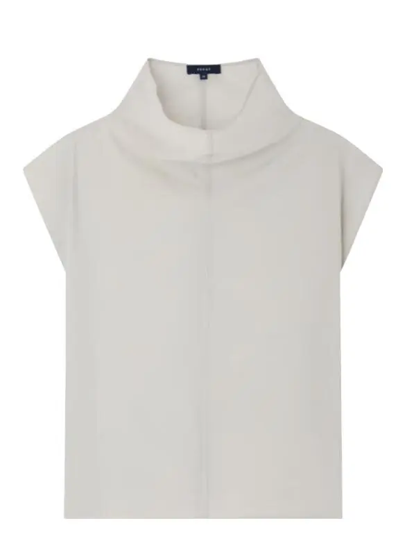 Soeur High-neck Sleeveless Blouse - White