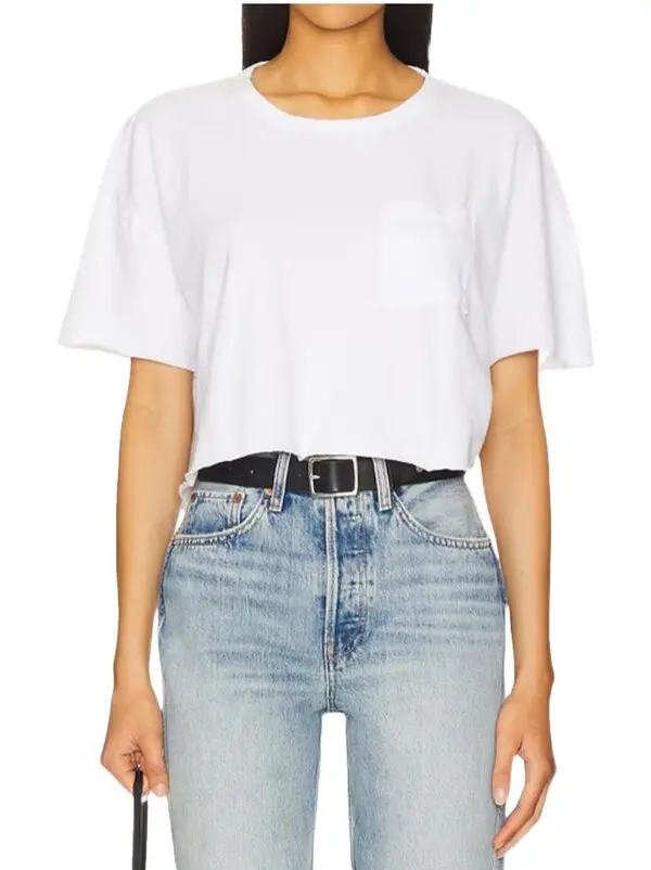 JAMES PERSE Ribbed Cropped T-shirt - White
