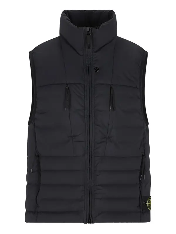Stone Island Sleeveless High-neck Vest - Blue