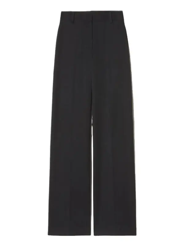 NILI LOTAN High-waisted Wide-leg Trousers With Belt Loops - Black